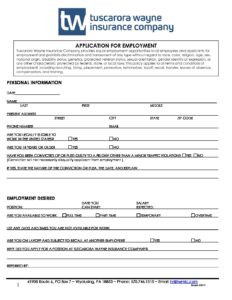 TW Employment Application 2022 | Tuscarora Wayne Insurance Company